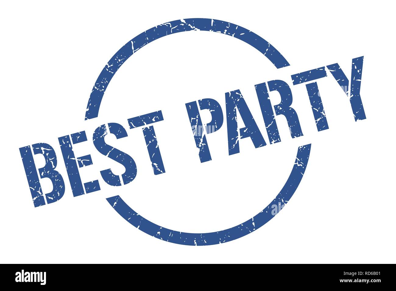 best party blue round stamp Stock Vector Image & Art - Alamy