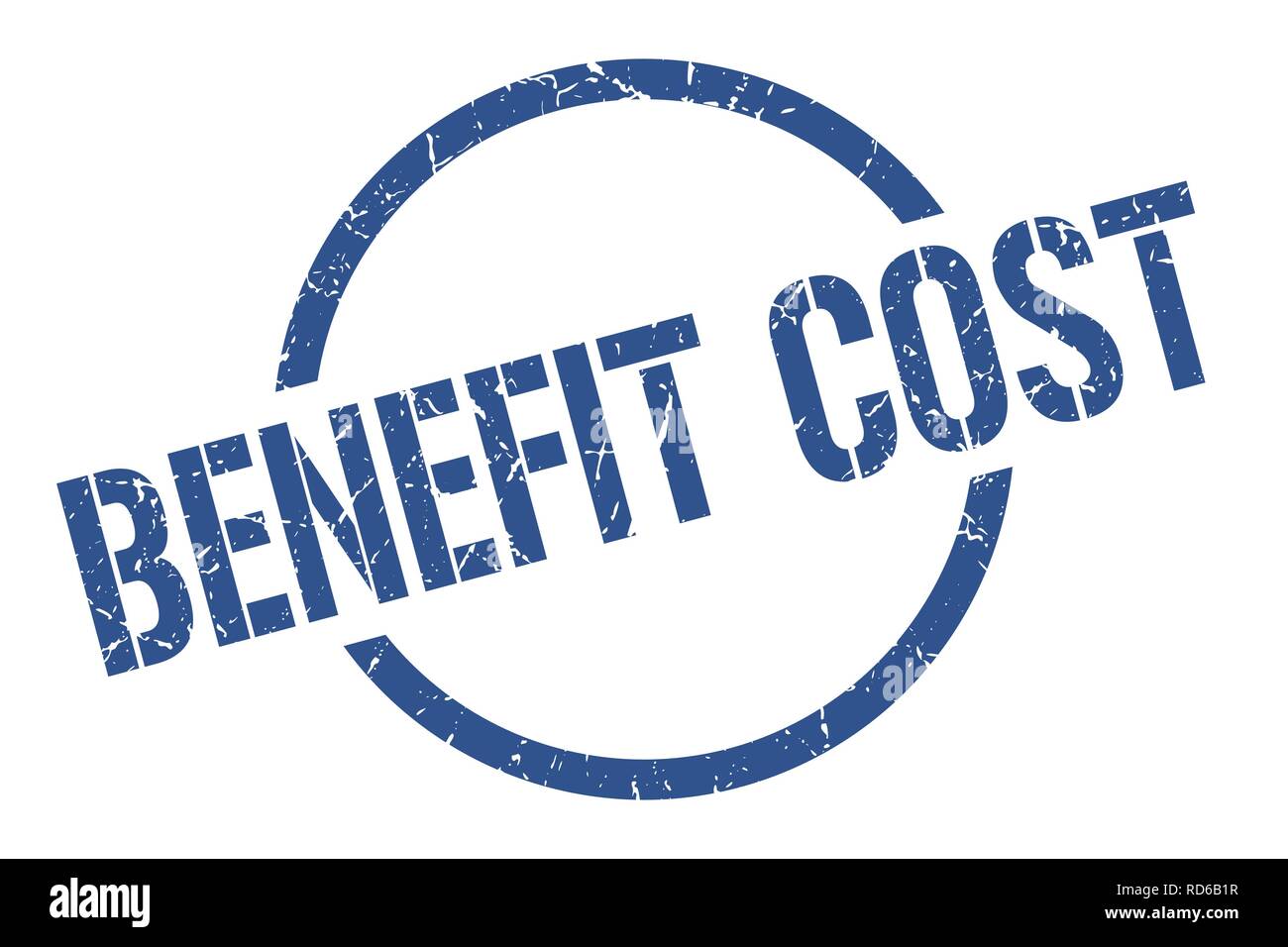 benefit cost blue round stamp Stock Vector Image & Art - Alamy