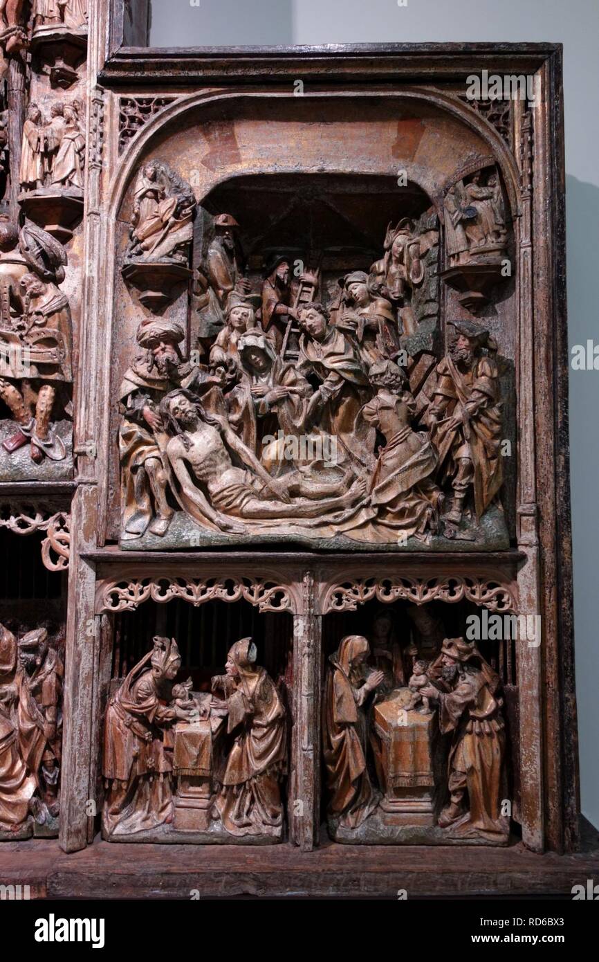 Altar with scenes of Christ's childhood and passion, 3 of 4, Antwerp, c. 1520-1530 Stock Photo ...