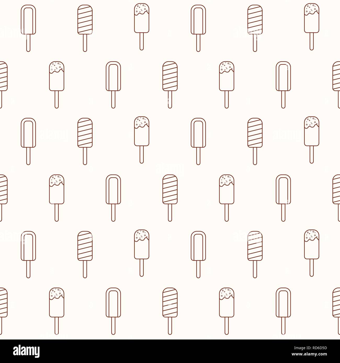 Ice cream seamless pattern. Sweet dessert background. Ice cream icons ...