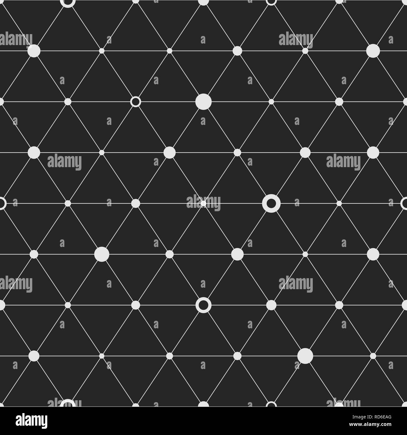 Vector seamless pattern. Geometric background with triangles. Dots ...