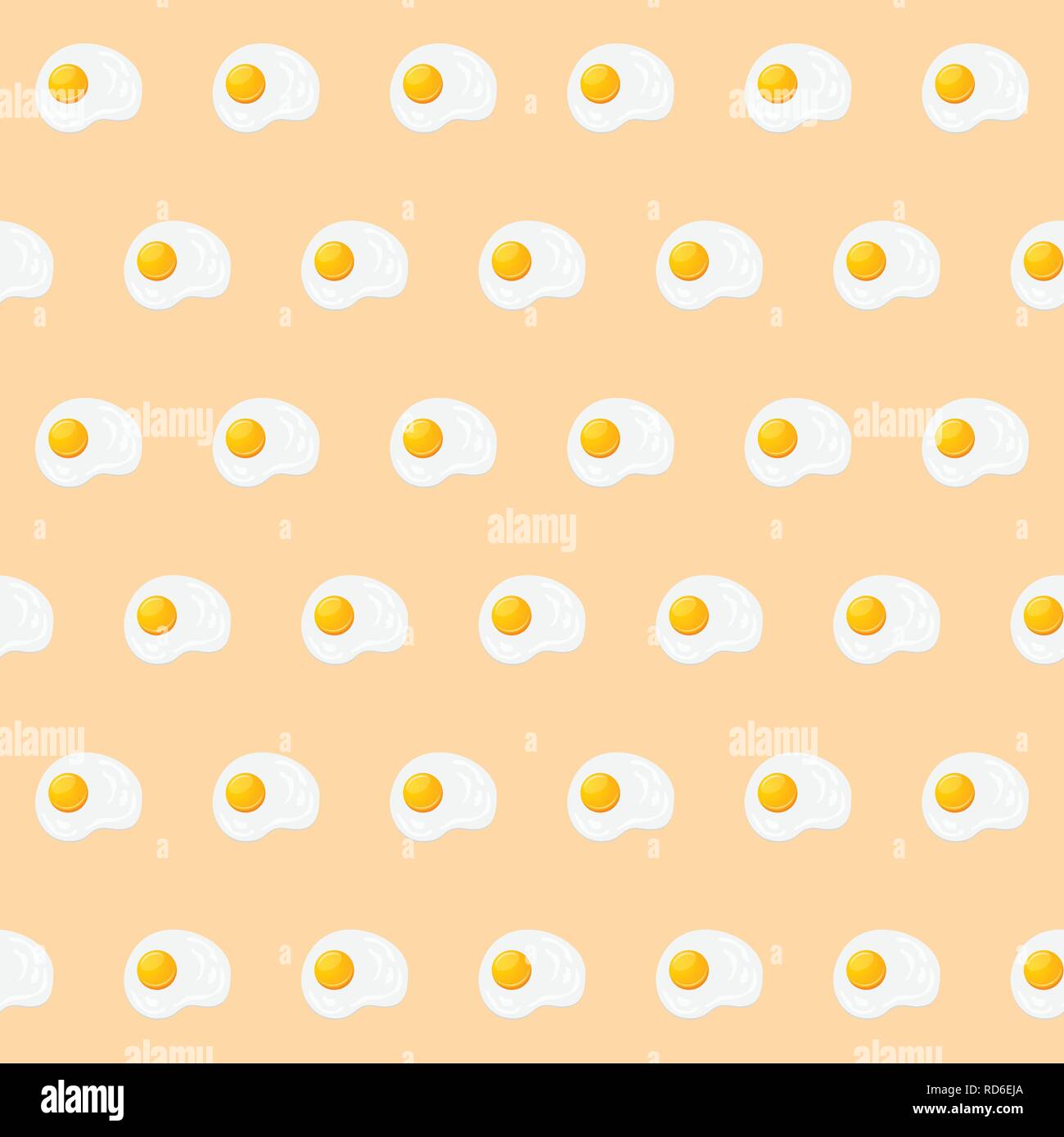 Seamless vector pattern with scrambled eggs. Breakfast background ...