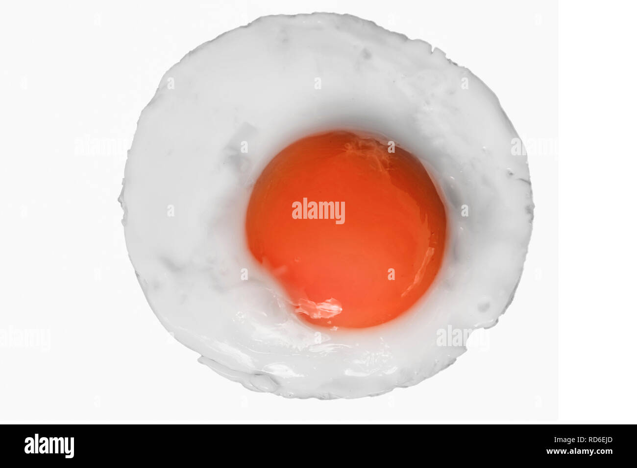 top view of fried egg isolated on white background Stock Photo - Alamy