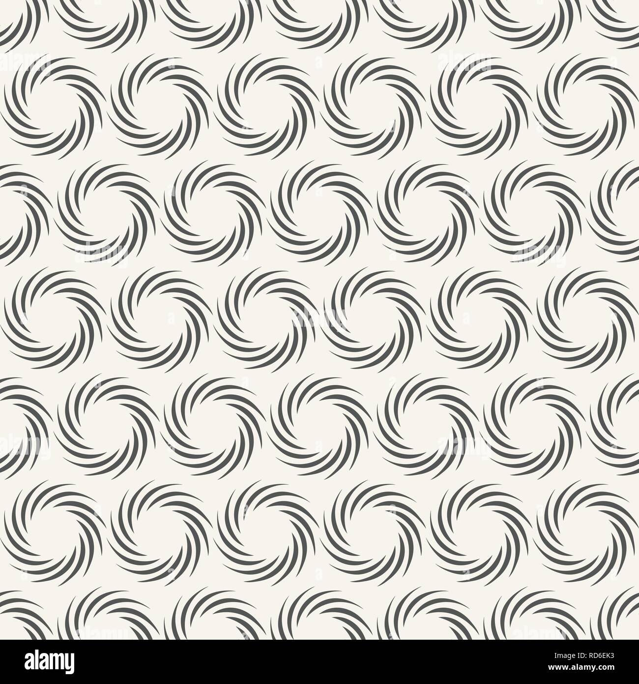 Abstract geometric round shapes monochrome pattern. Spiral element ...