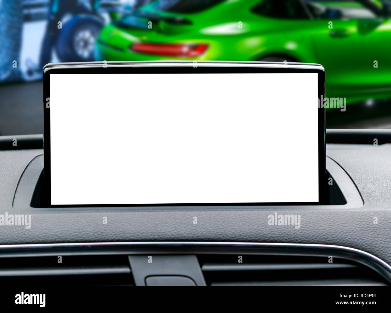 Monitor in car with isolated blank screen use for navigation maps and ...