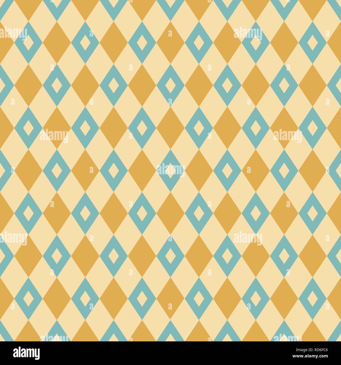 Abstract seamless geometric rhombuses pattern. Minimalistic design. Retro colors. Vector ...