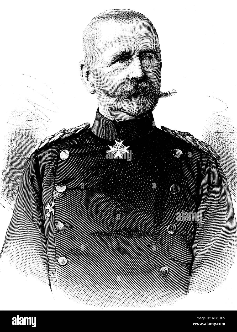 General Bernhard Franz Wilhelm von Werder, 1823 - 1907, historical ...