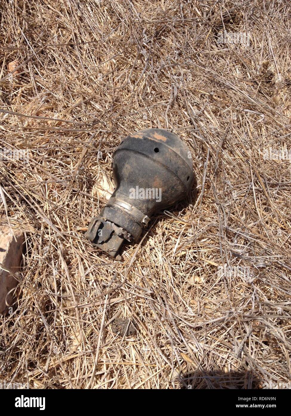 American tear gas canister at the barrier near Bil'in Stock Photo - Alamy