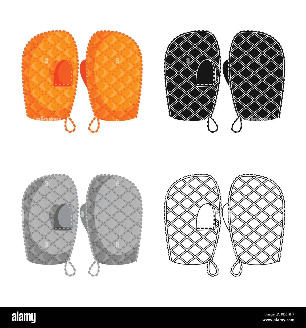 mittens,pair,kitchen,orange,quilted,cooking,silhouette,safety,warm ...