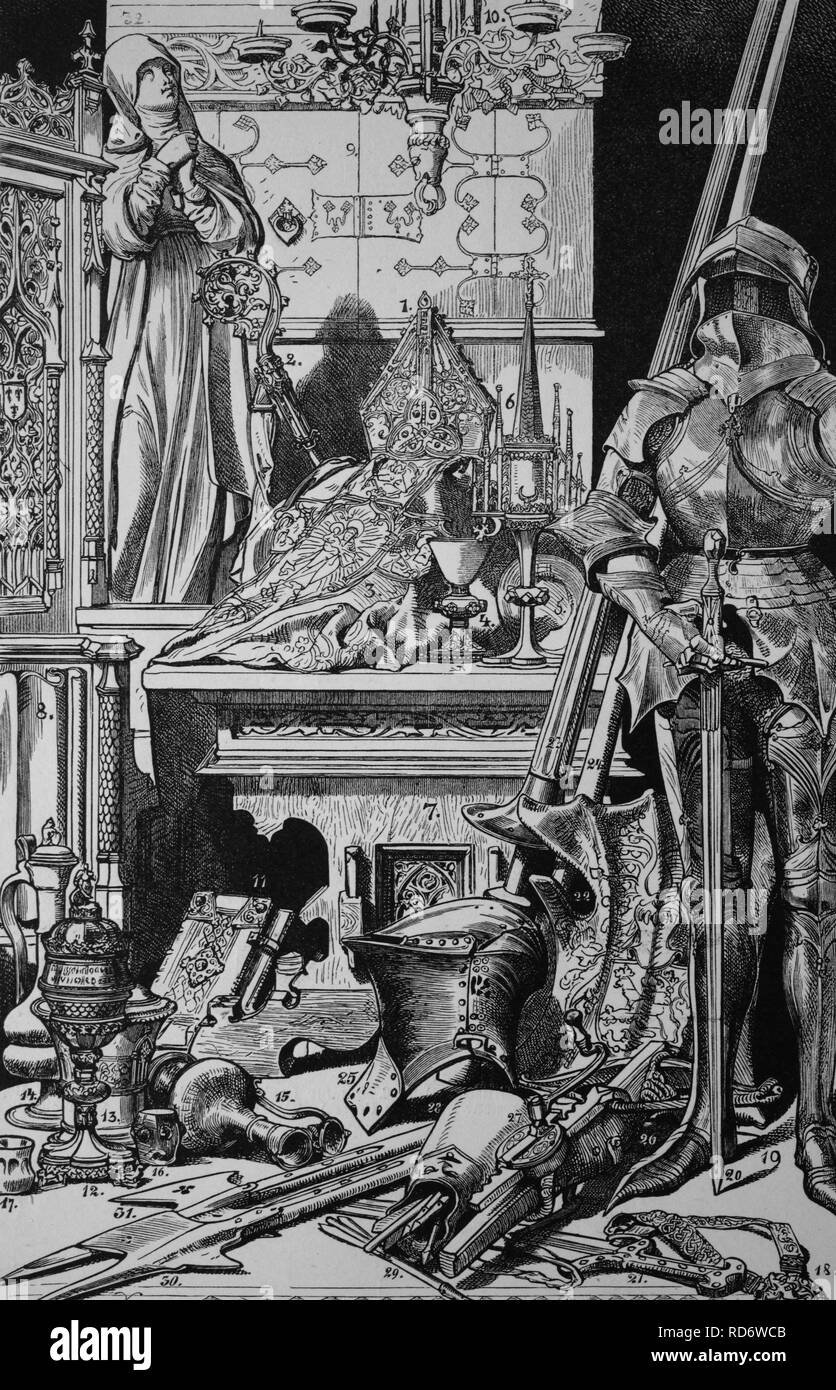 Gothic civilization, woodcut from 1880 Stock Photo - Alamy