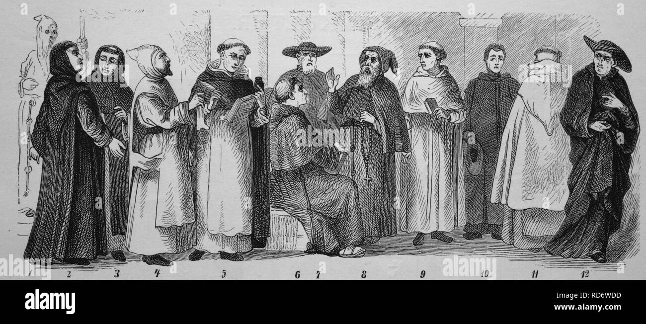 Religious knights: A Hvid Bodsbroder, a Benedictine monk, a Cistercian ...