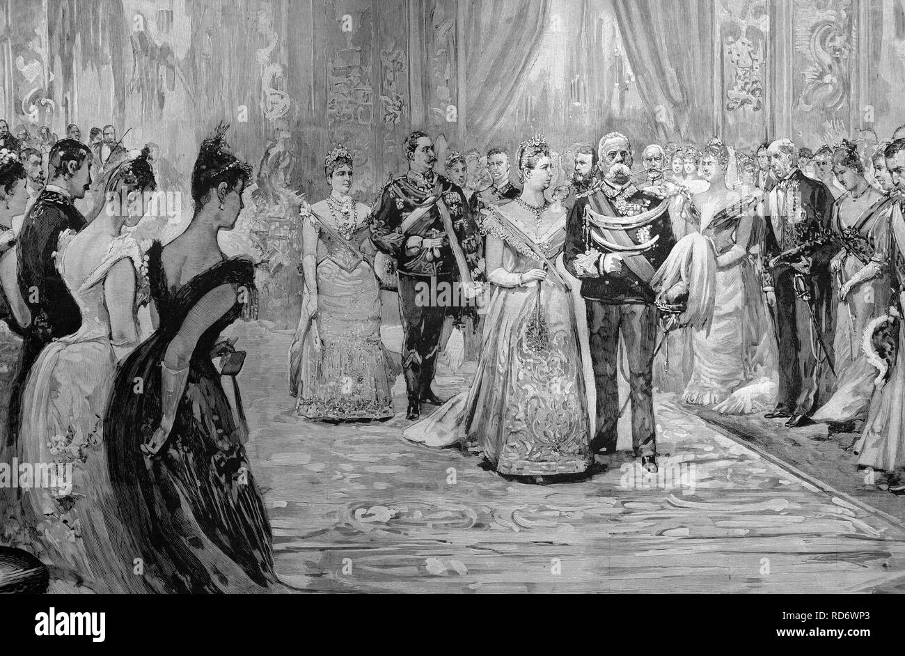 The German Emperor and Empress in Rome, entrance of the majesties in ...