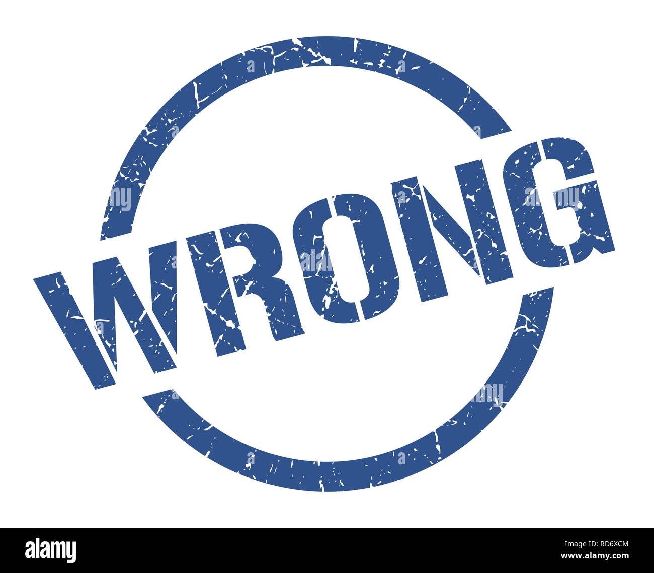wrong blue round stamp Stock Vector Image & Art - Alamy