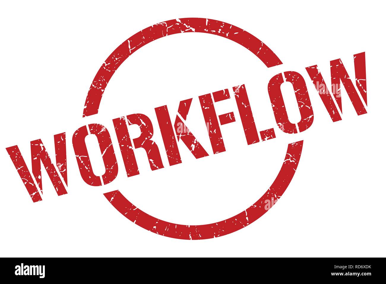 workflow red round stamp Stock Vector Image & Art - Alamy