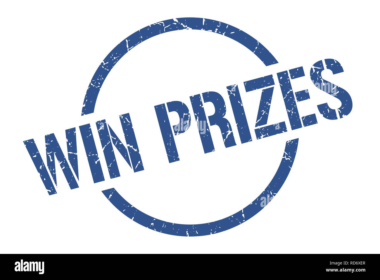 win prizes blue round stamp Stock Vector Image & Art - Alamy