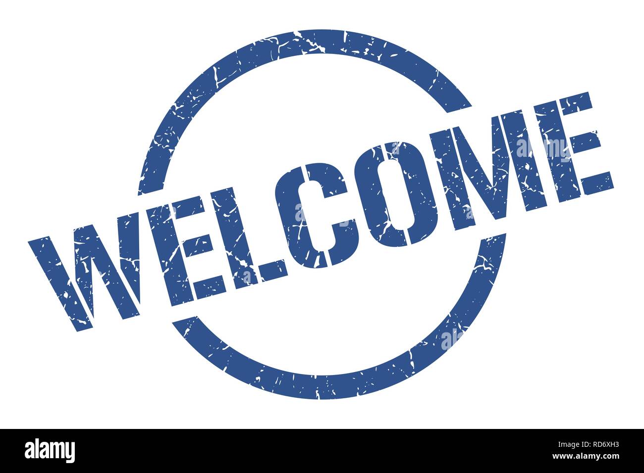 welcome blue round stamp Stock Vector Image & Art - Alamy