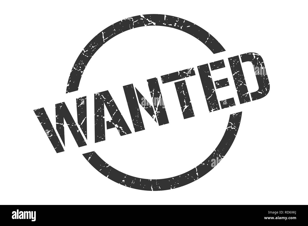 wanted black round stamp Stock Vector Image & Art - Alamy