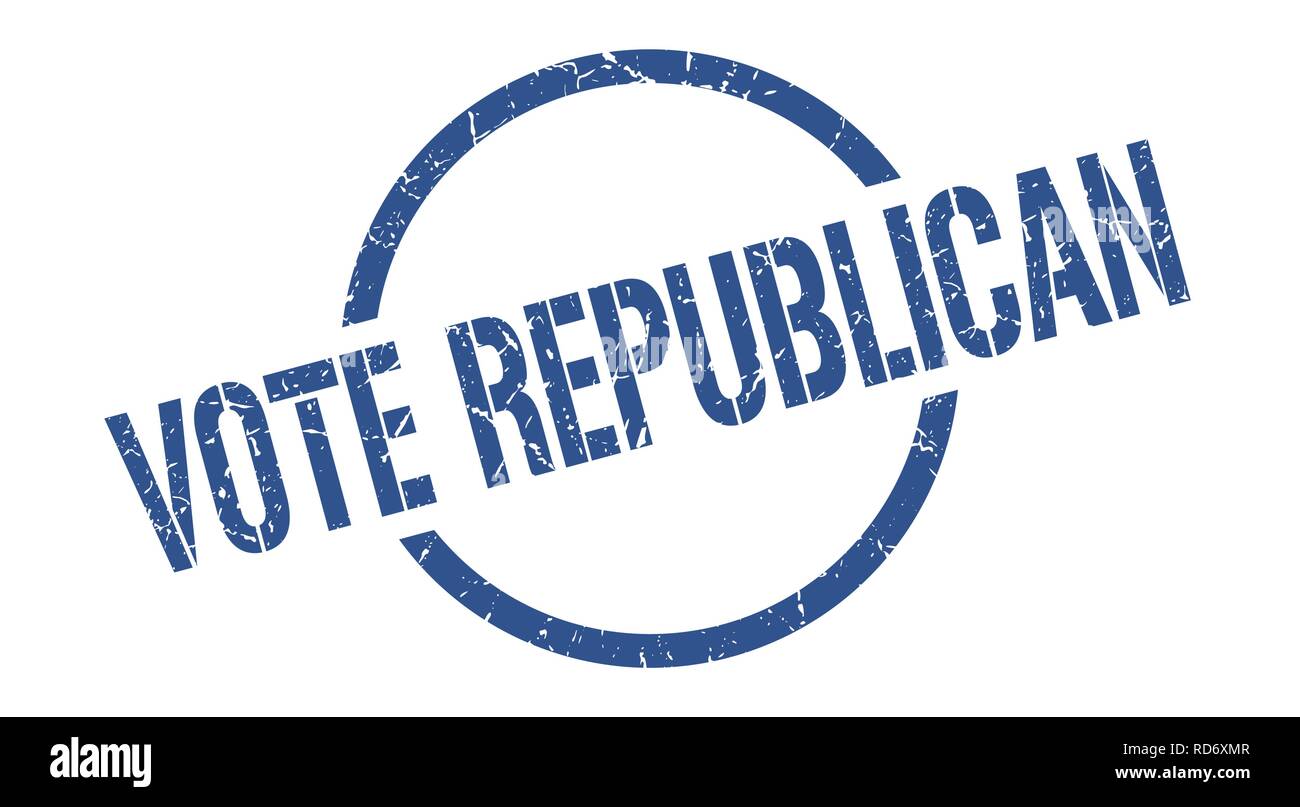 vote republican blue round stamp Stock Vector Image & Art - Alamy