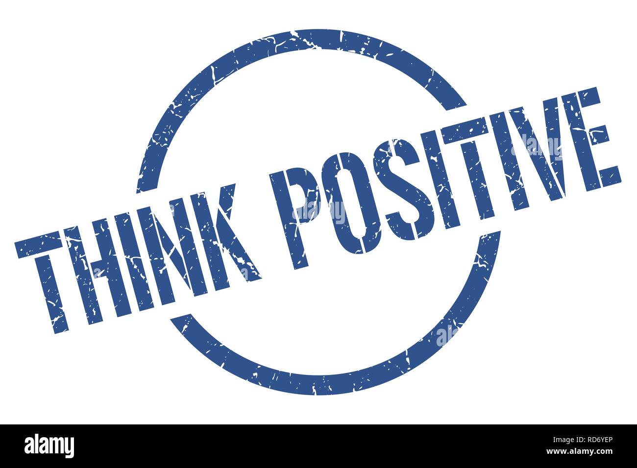 think positive blue round stamp Stock Vector Image & Art - Alamy