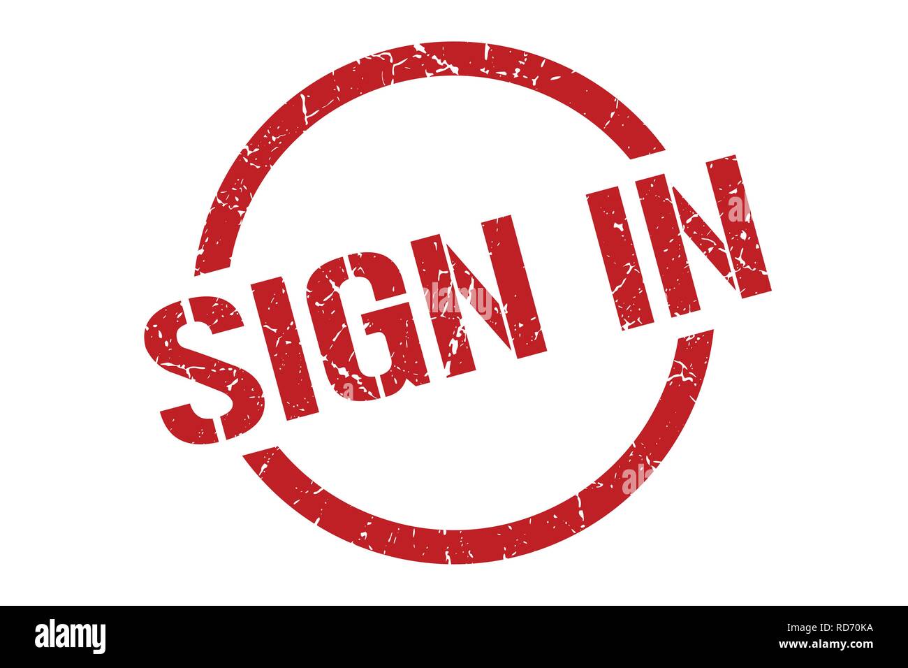 sign in red round stamp Stock Vector Image & Art - Alamy