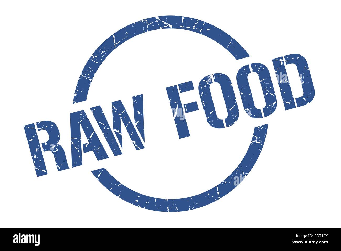 raw food blue round stamp Stock Vector Image & Art - Alamy