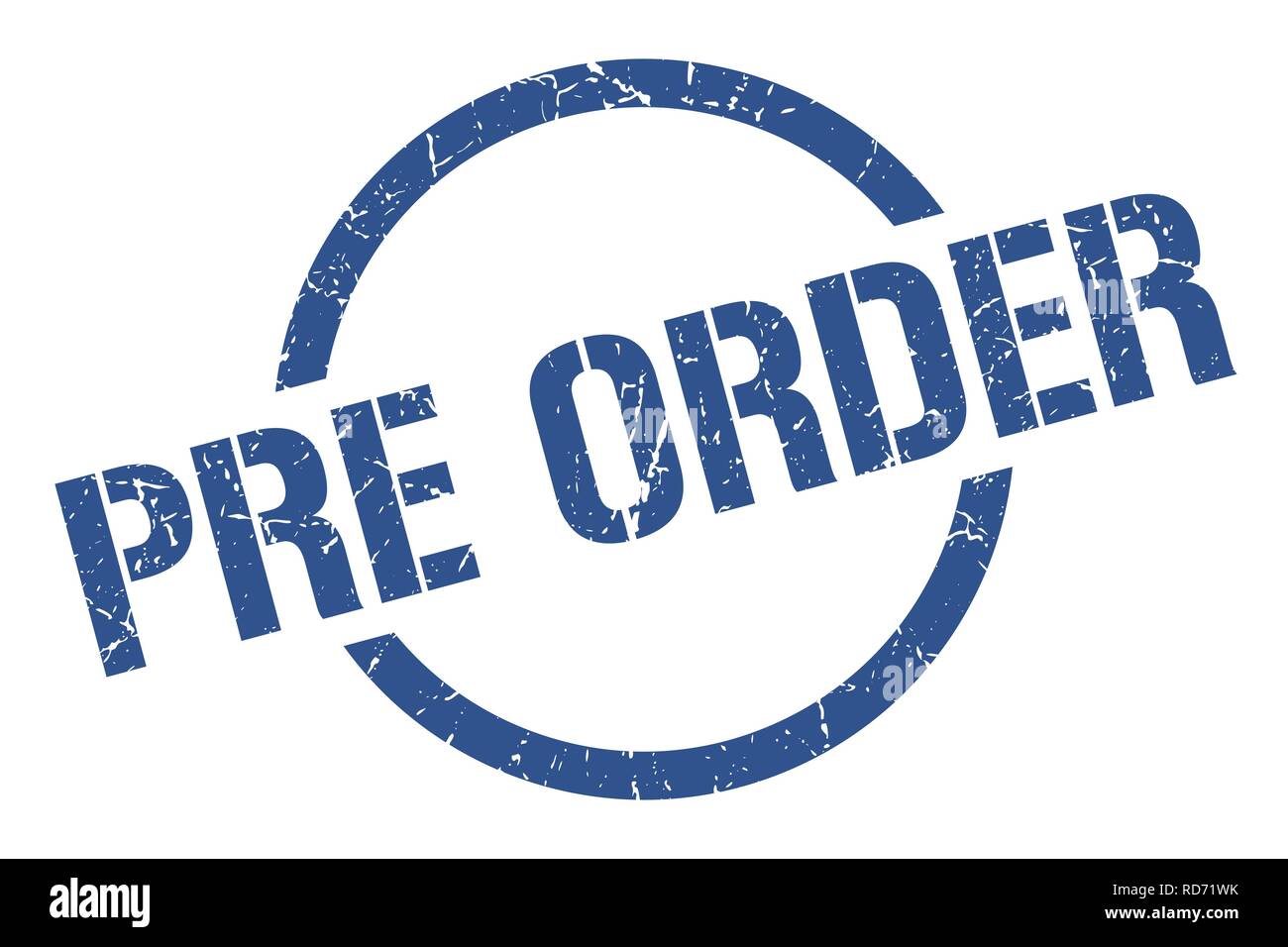 pre order blue round stamp Stock Vector Image & Art - Alamy