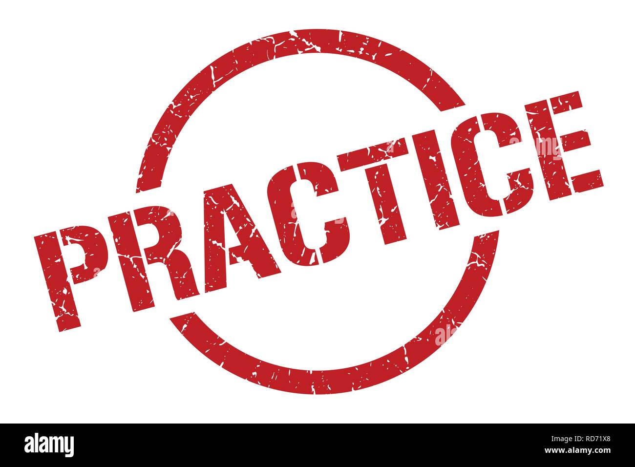 practice red round stamp Stock Vector Image & Art - Alamy