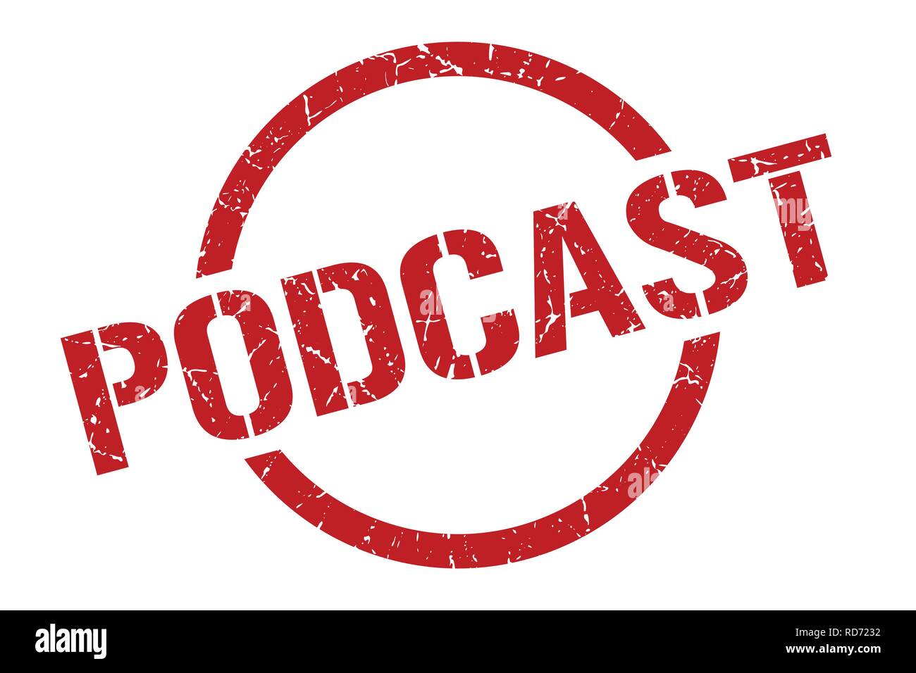 podcast red round stamp Stock Vector Image & Art - Alamy