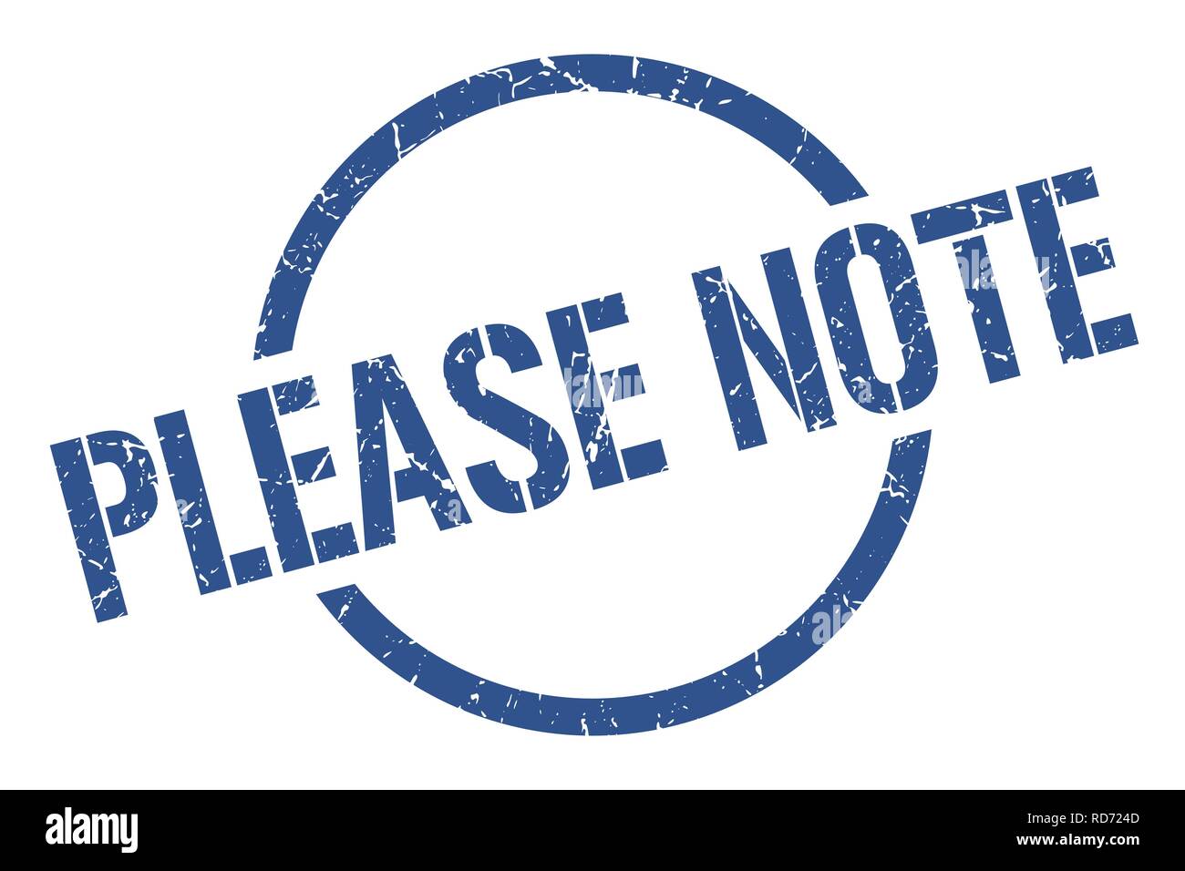 please note blue round stamp Stock Vector Image & Art - Alamy