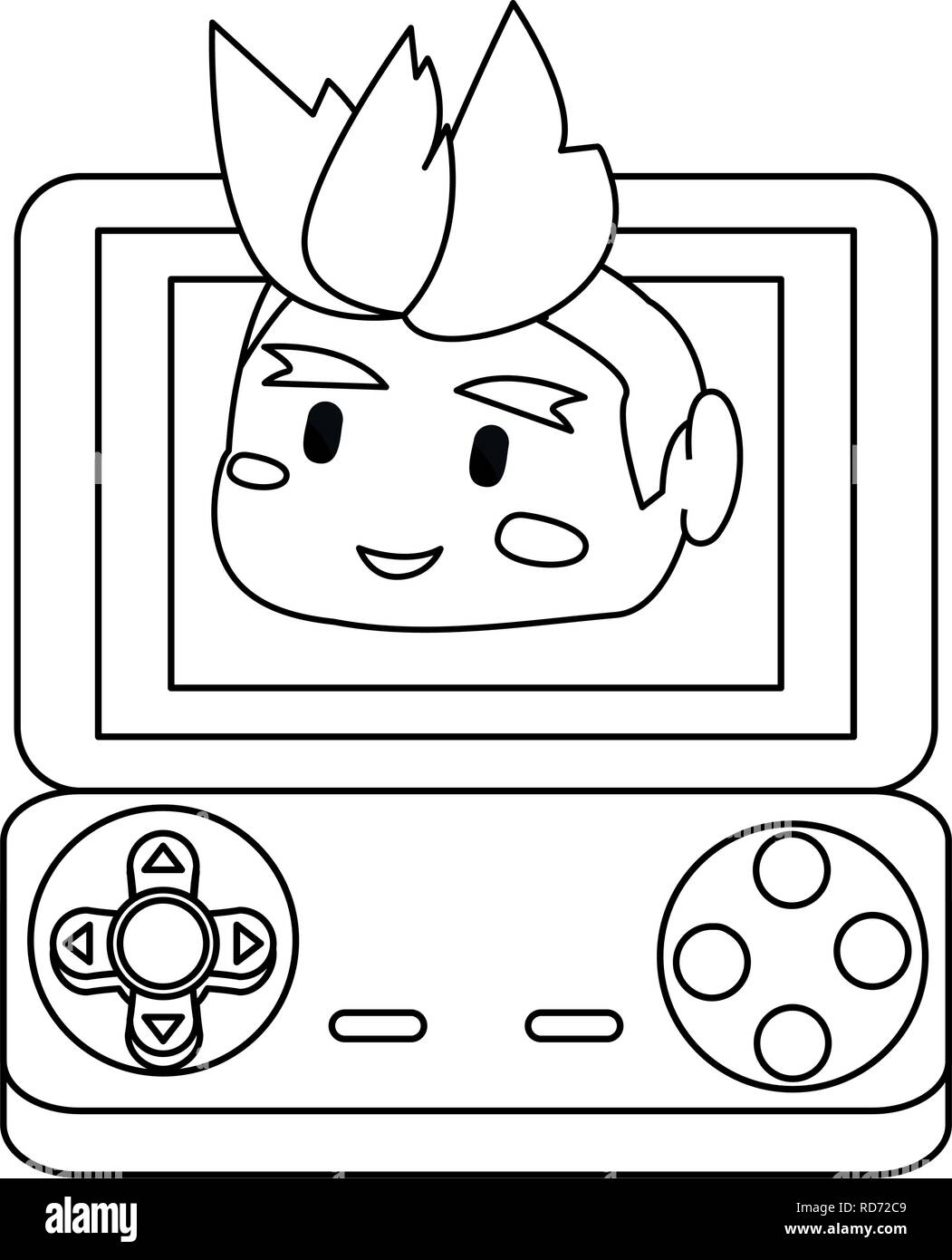 video game boy avatar face on screen vector illustration Stock Vector ...