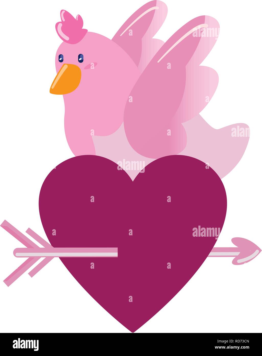 dove heart love happy valentines day vector illustration Stock Vector ...