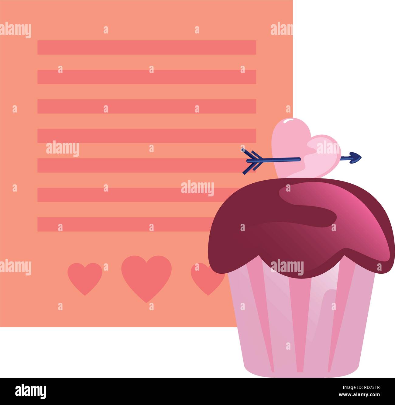 cupcake letter happy valentines day vector illustration Stock Vector ...