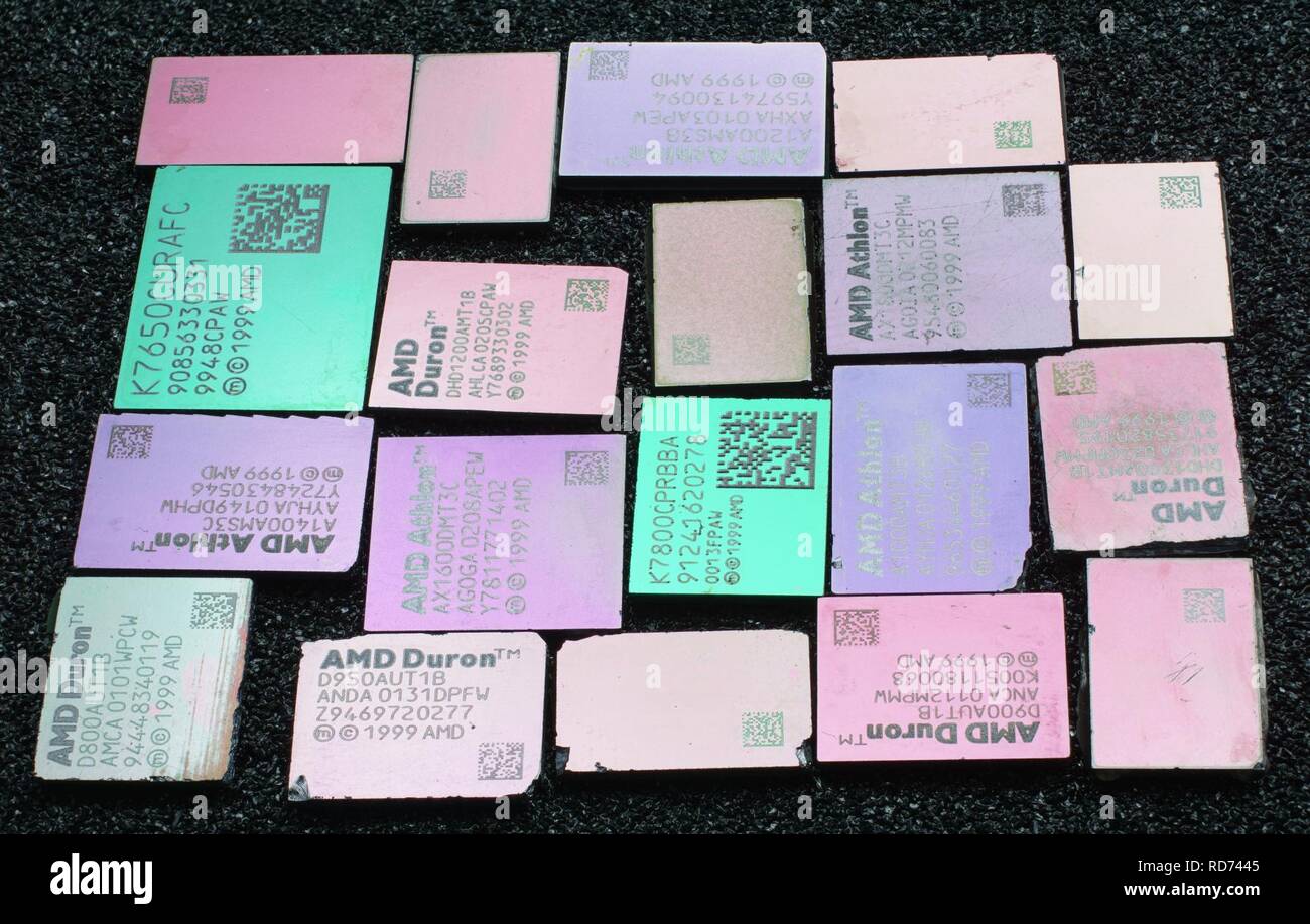 AMD K7-family group shot Stack Stock Photo - Alamy