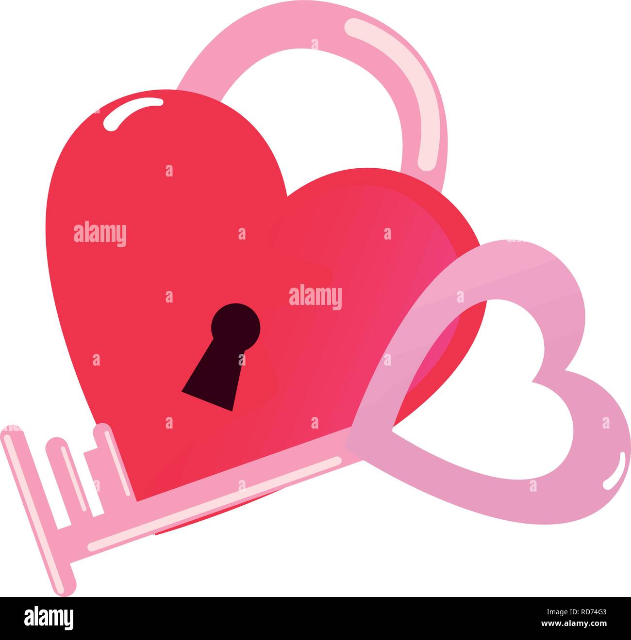 padlock key heart happy valentines day vector illustration Stock Vector ...