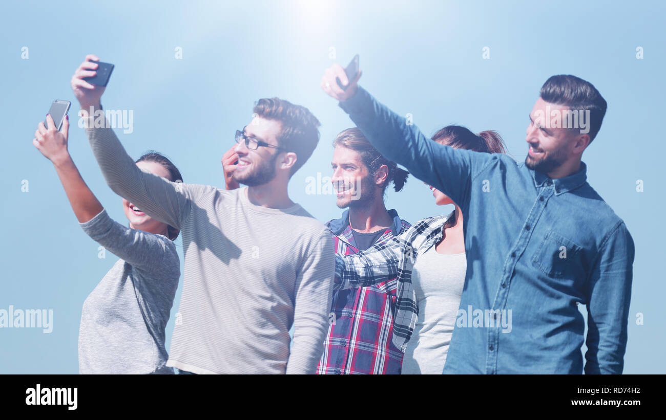 closeup.good friends doing a selfie Stock Photo - Alamy