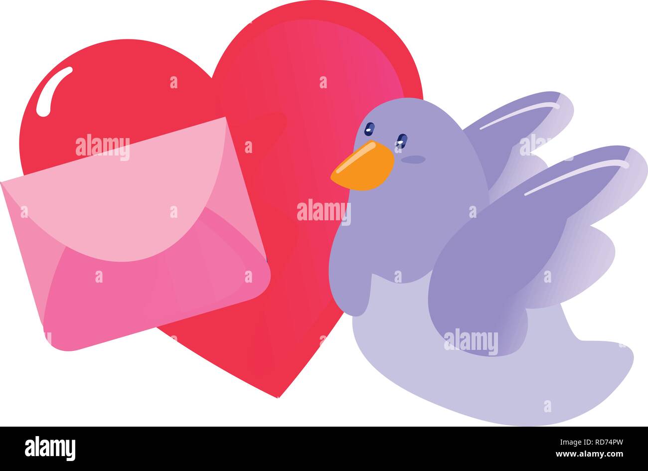 dove mail heart happy valentines day vector illustration Stock Vector ...