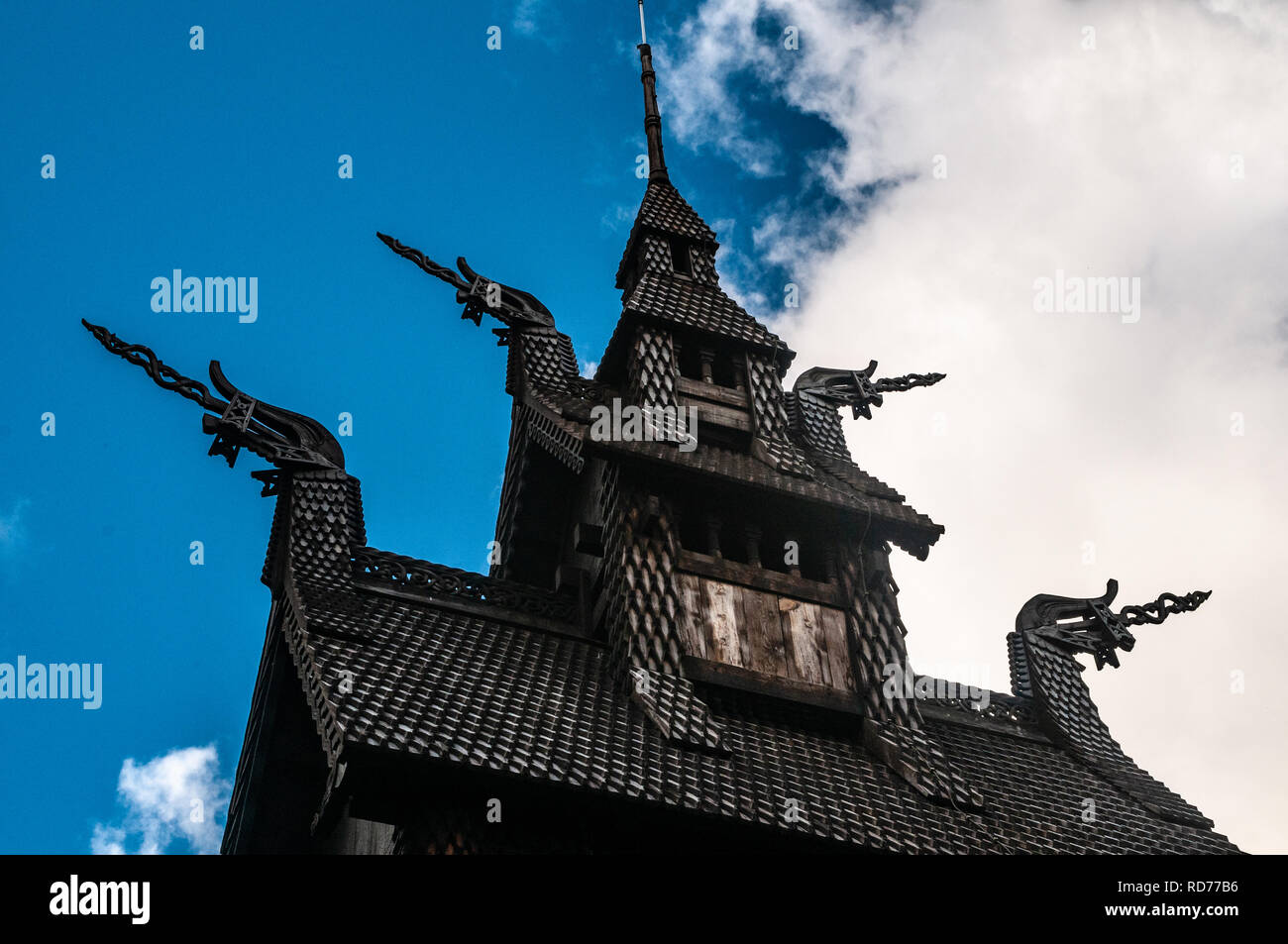 Fantoft Stakirke (Stave Church) in Fana, Bergen - Norway Stock Photo ...