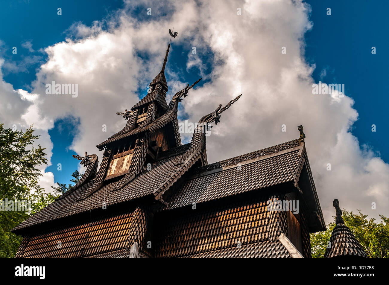 Fantoft Stakirke (Stave Church) in Fana, Bergen - Norway Stock Photo ...