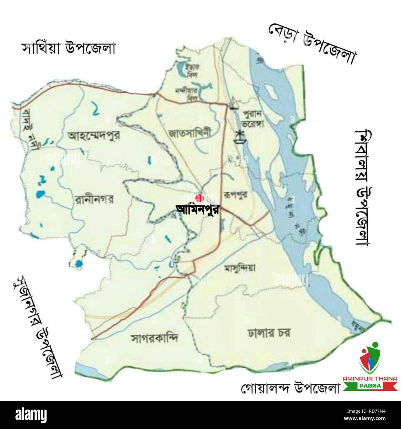 Aminpur Thana Map Stock Photo - Alamy