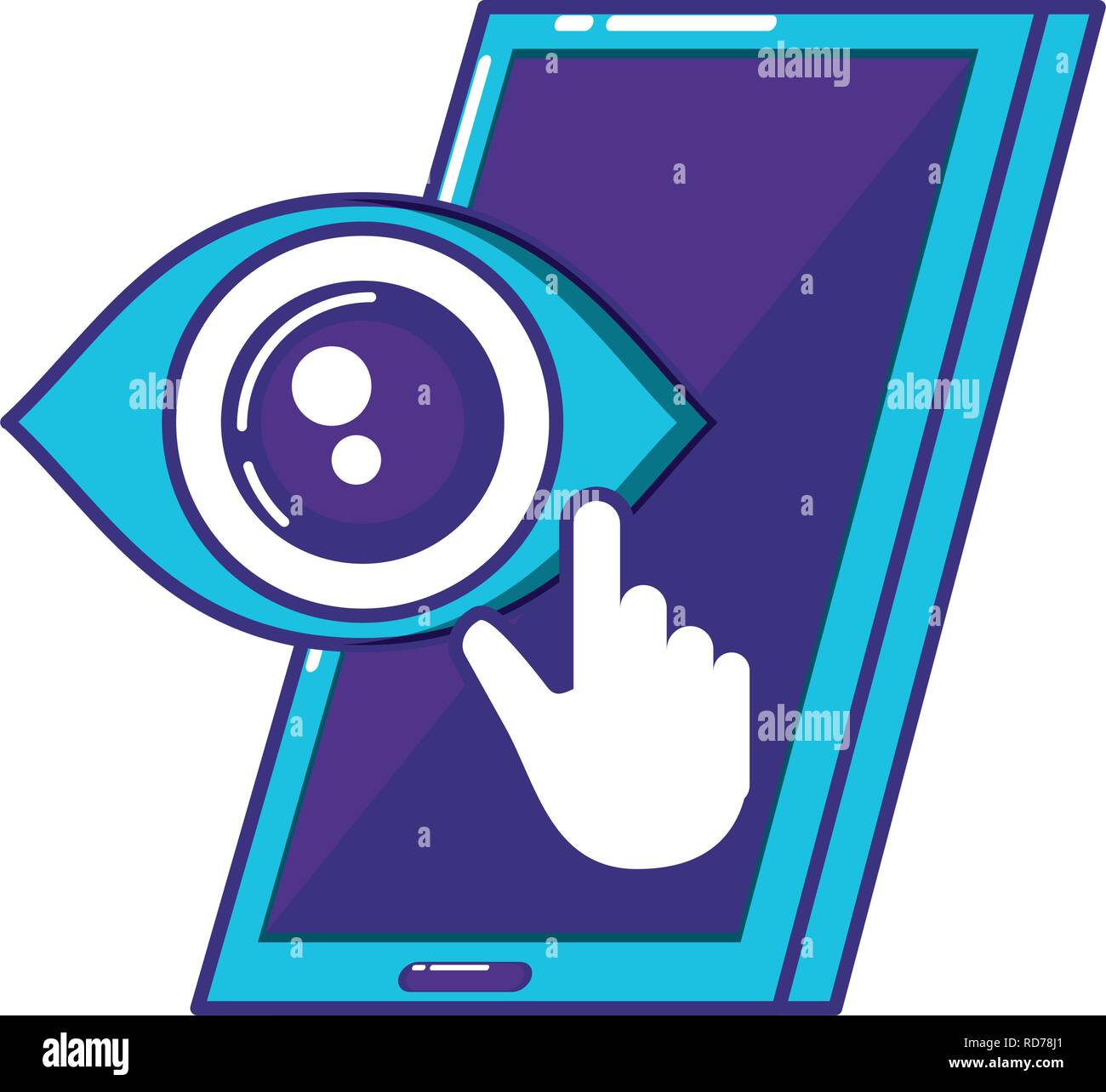 smartphone device with eye vector illustration design Stock Vector ...