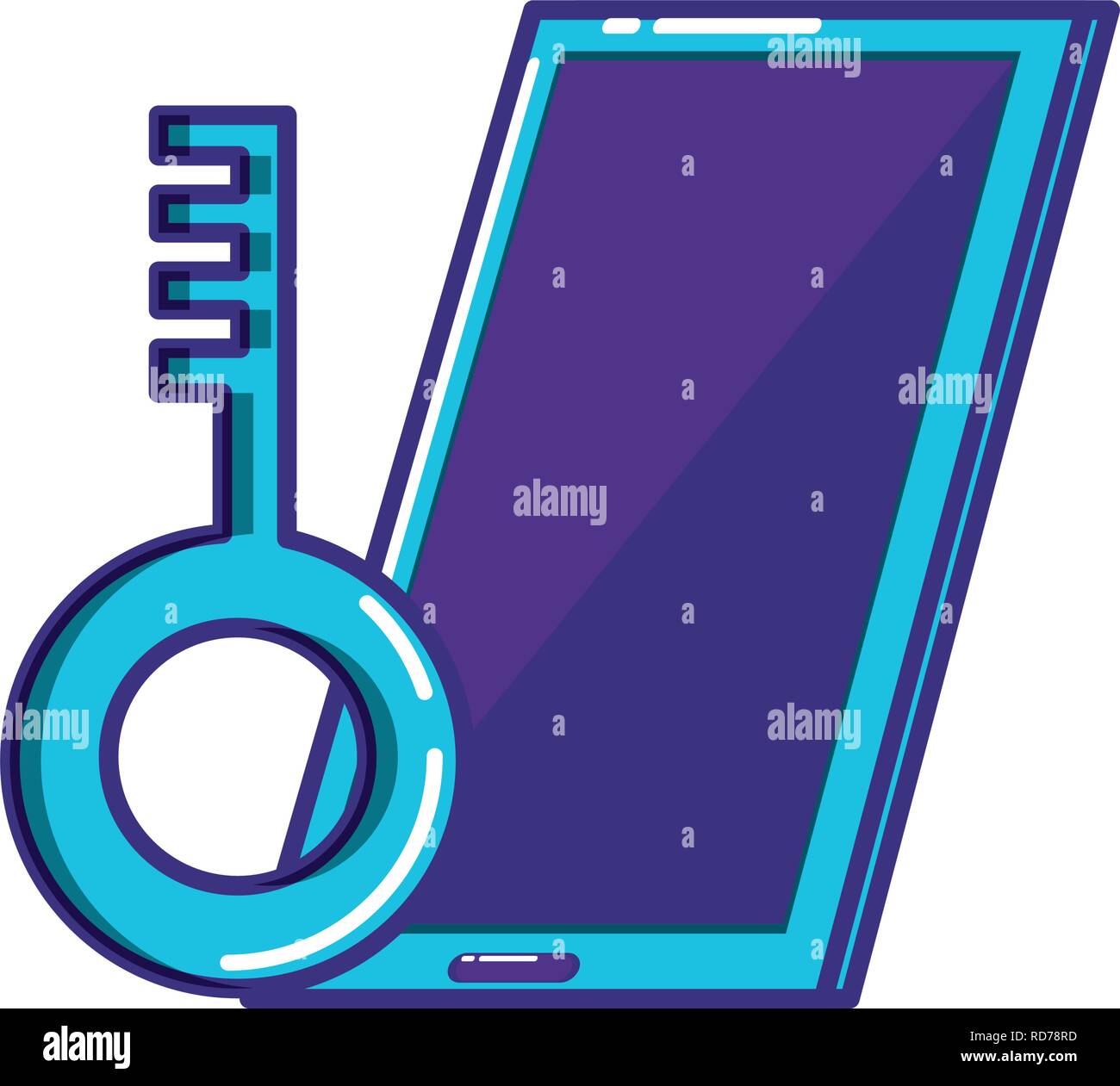 smartphone device with key door vector illustration design Stock Vector ...
