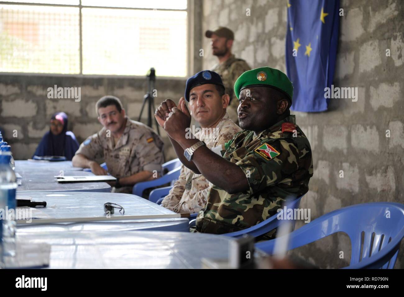 AMISOM Force Commander, Lieutenant General Silas Ntigurirwa, speaks to ...
