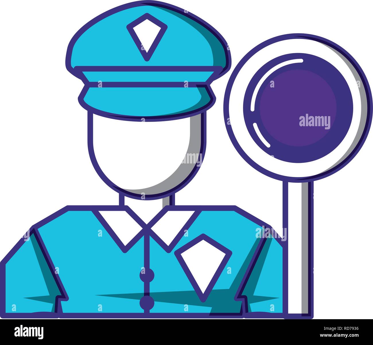 security agent with traffic signal vector illustration design Stock ...