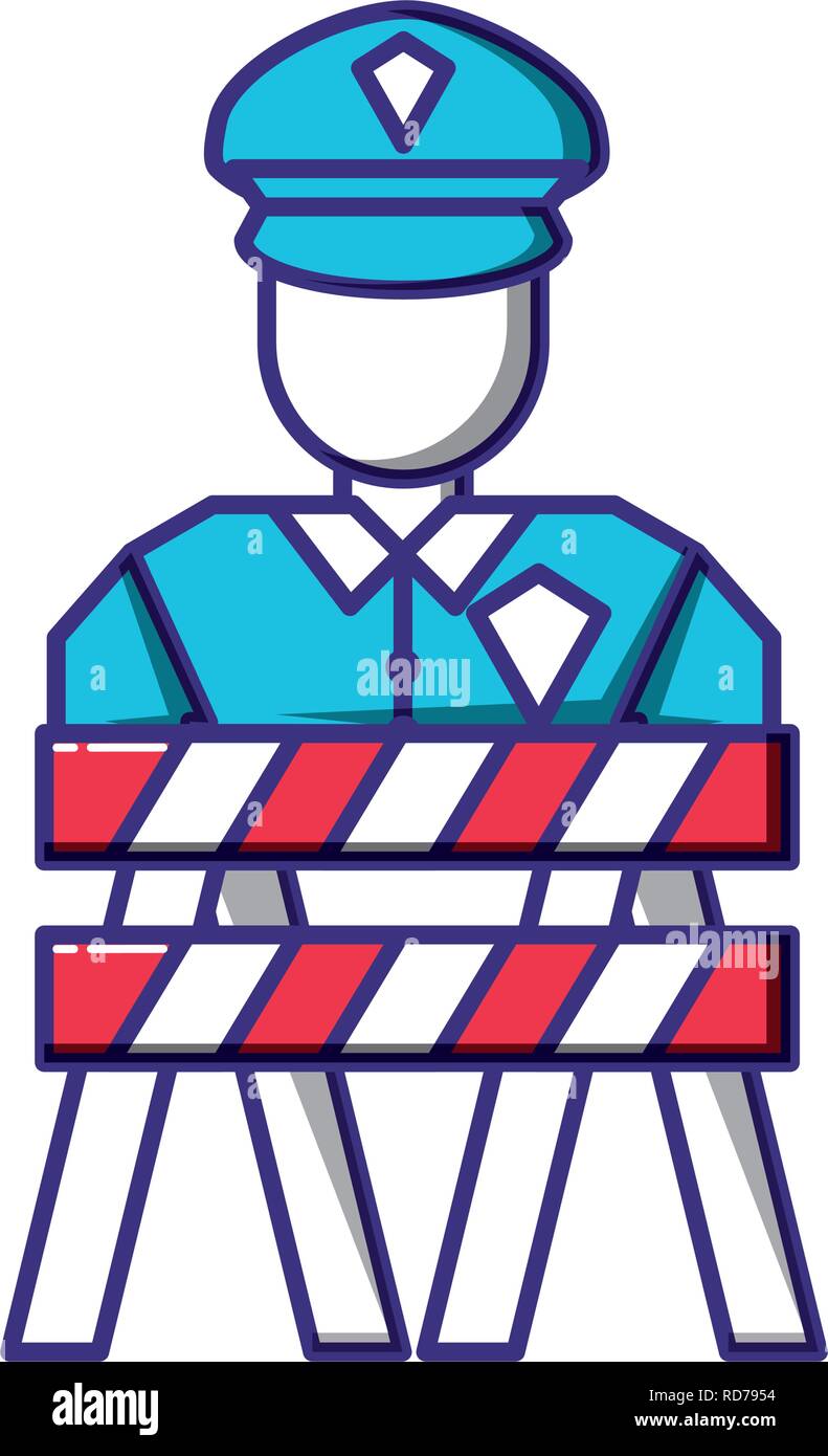 security agent with security fence vector illustration design Stock ...