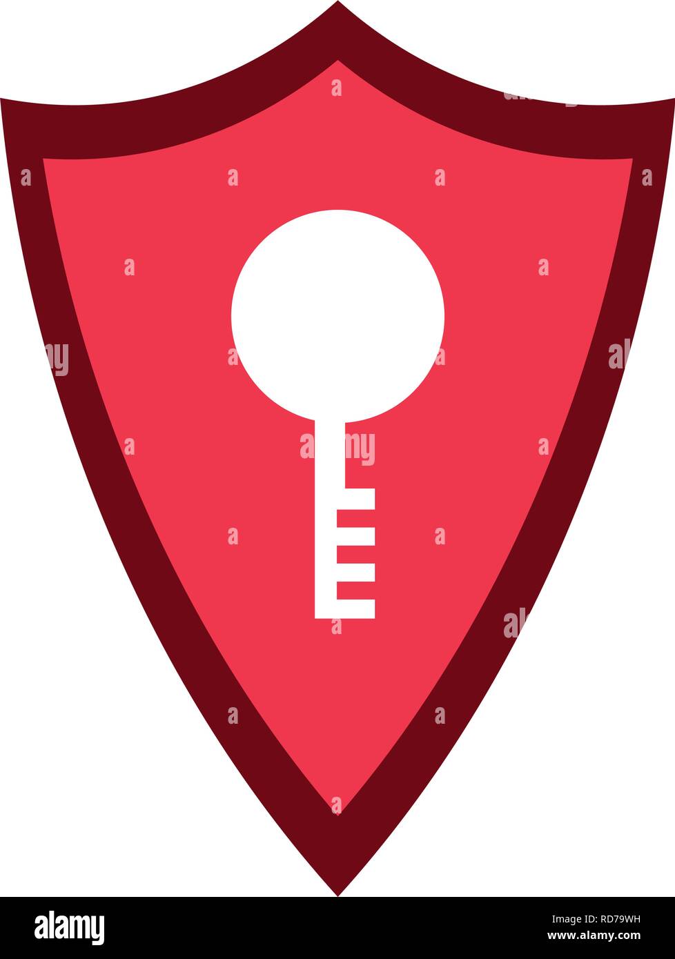 shield with key door security icon vector illustration design Stock ...