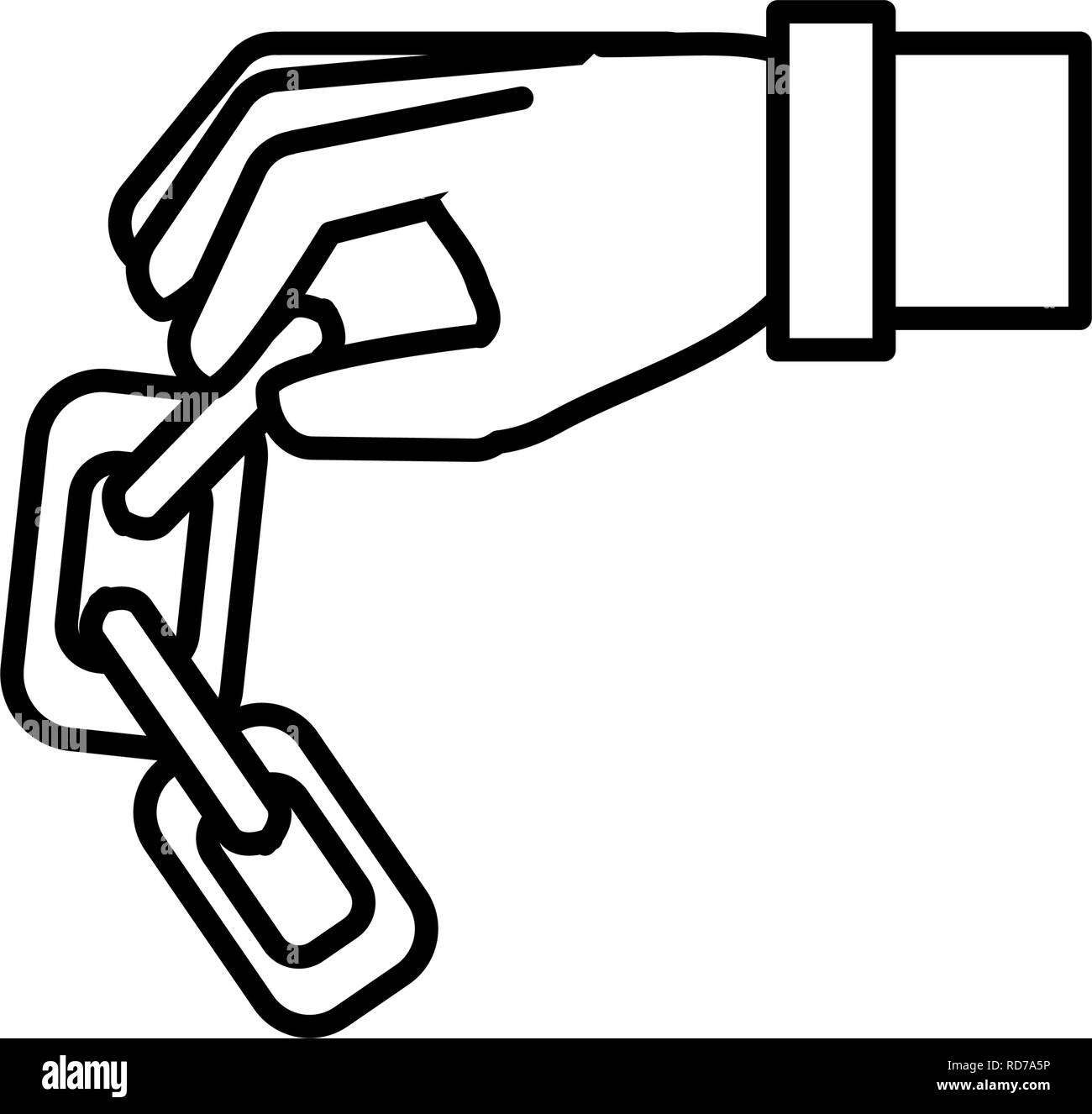 Human hand holding chain Stock Vector Images - Alamy