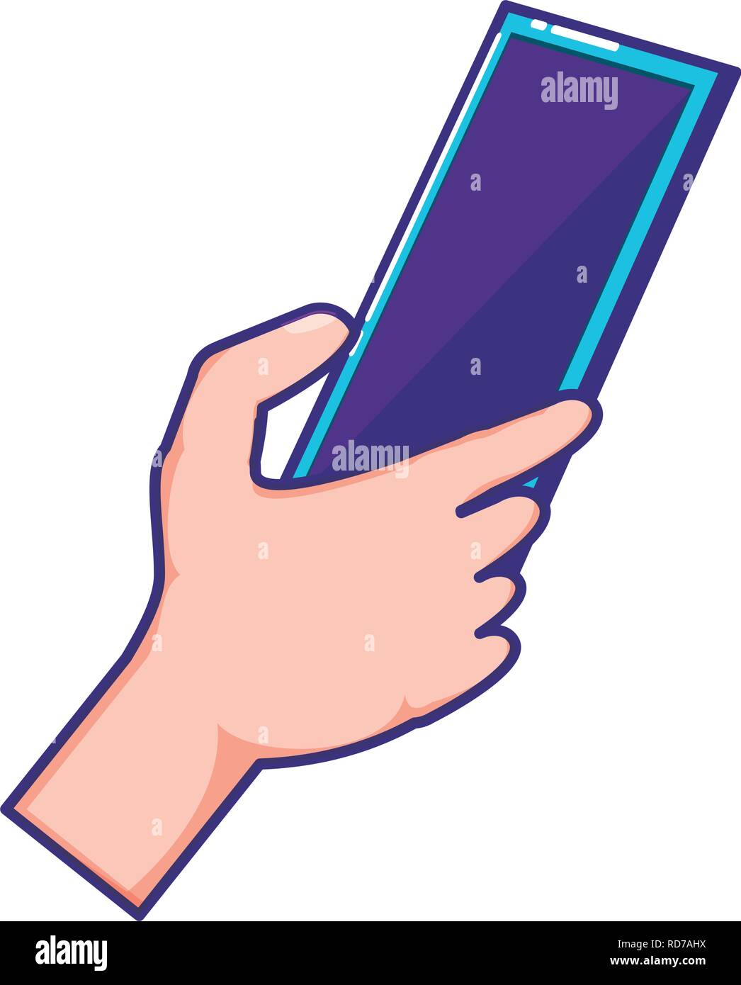 View person using cell Stock Vector Images - Alamy