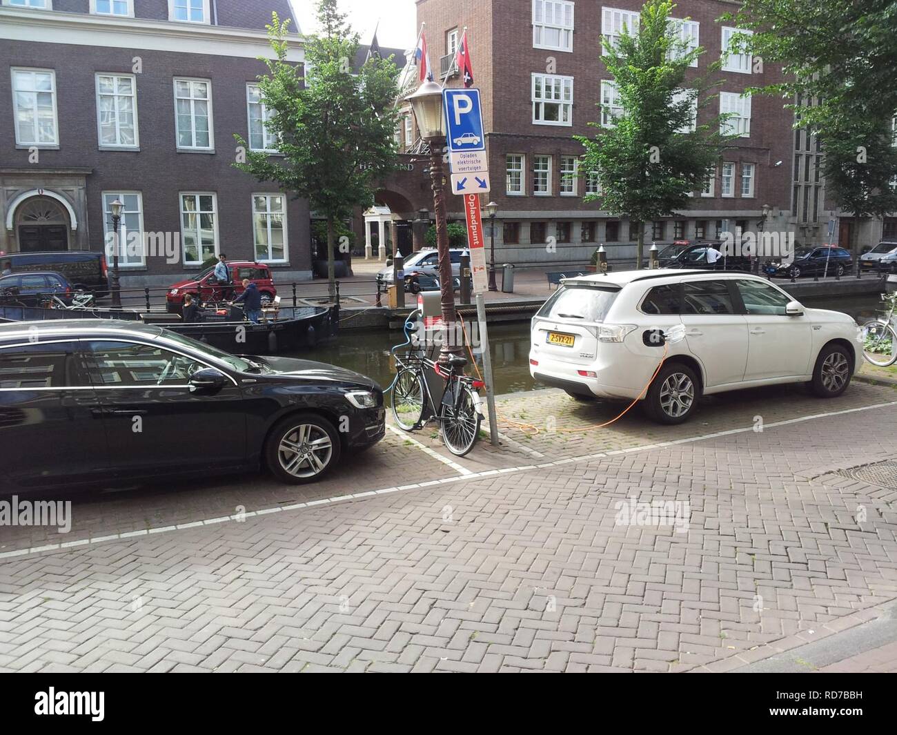 Amsterdam car charging station Stock Photo - Alamy