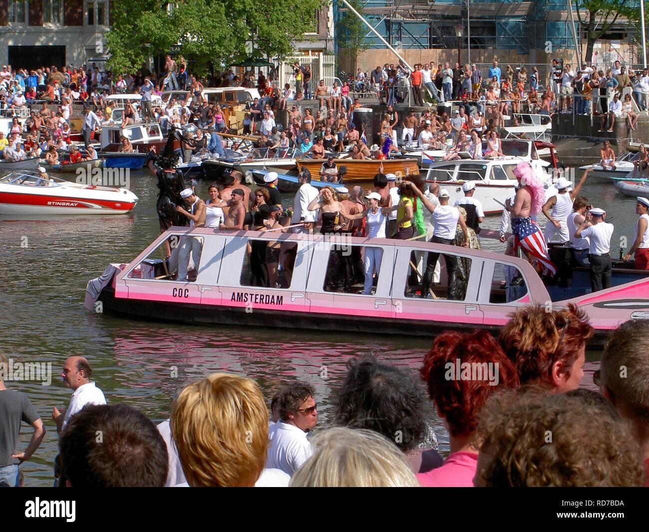 Amsterdam Gay Pride 2004, Canal parade -011 Stock Photo - Alamy