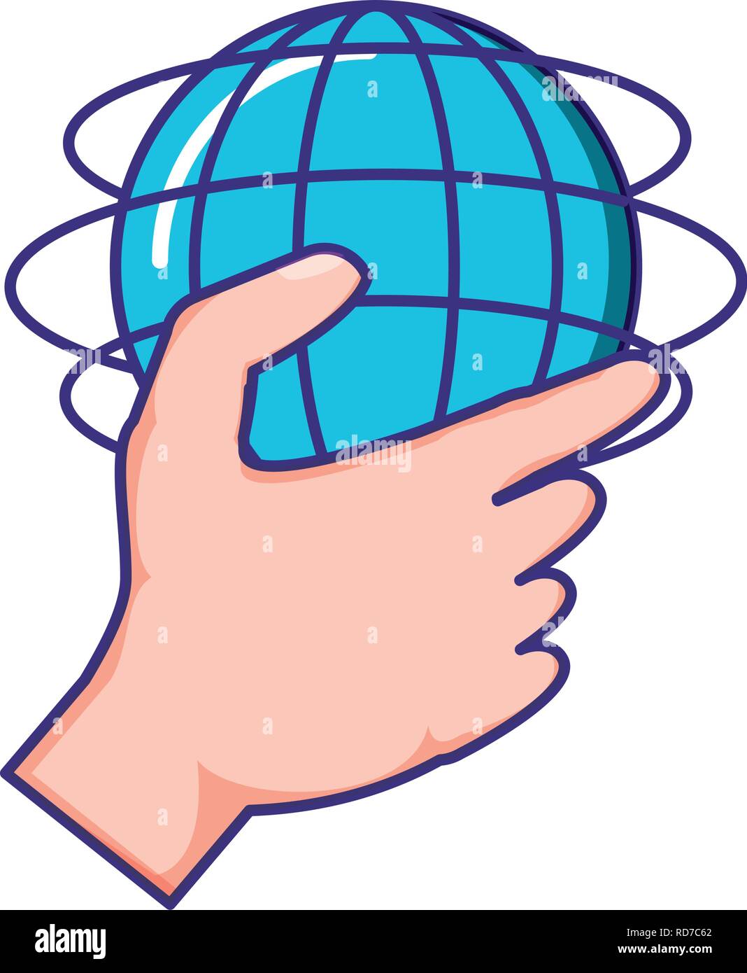 hand with sphere planet browser vector illustration design Stock Vector ...